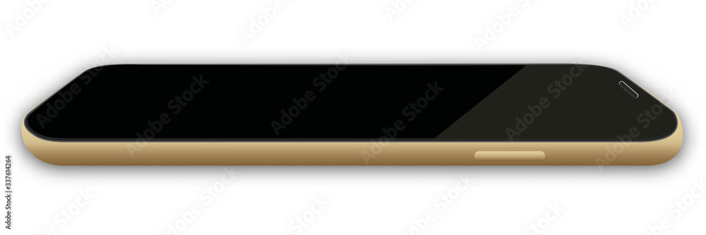 Black Mobile Phone Vector Mockup With Perspective Views. Smart phone ...