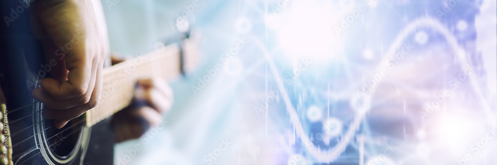 An acoustic guitar for an artist playing a stringed musical instrument ...