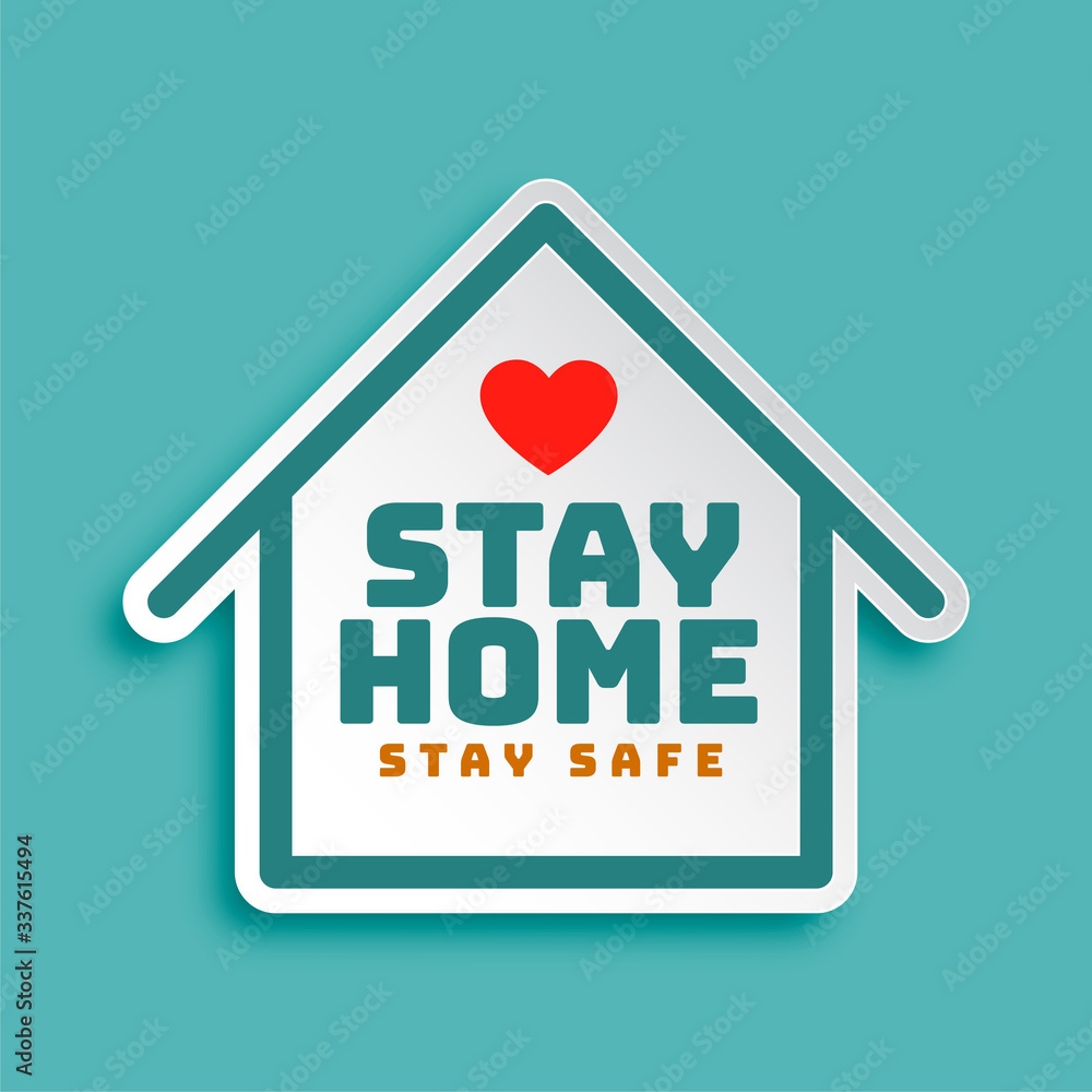 stay home stay safe motivational poster design Stock Vector | Adobe Stock