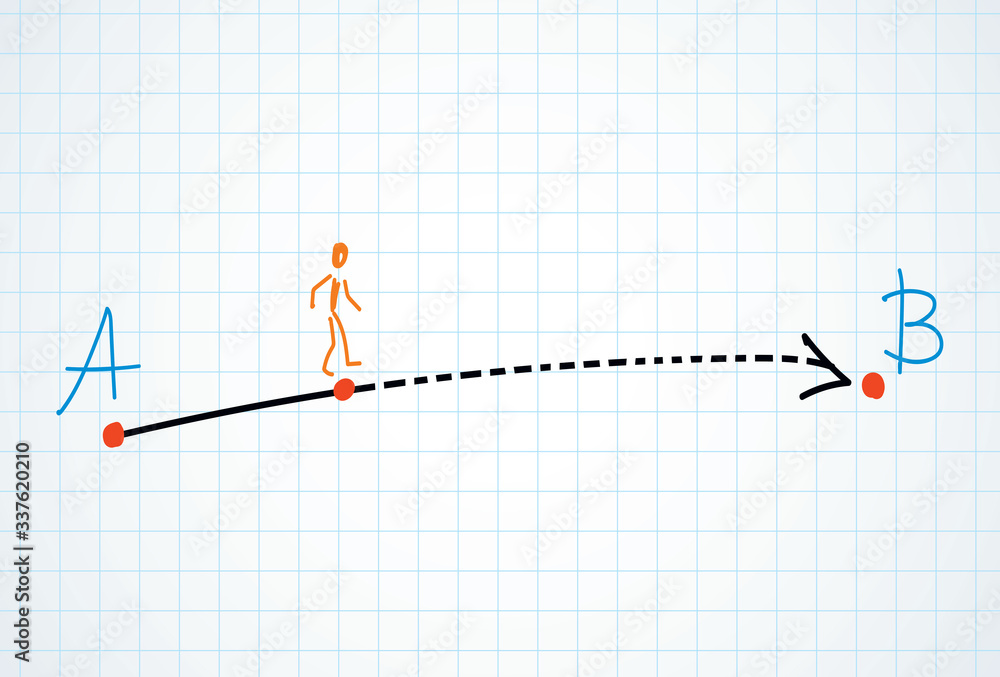 Line from point A to point B. Vector drawing Stock Vector | Adobe Stock