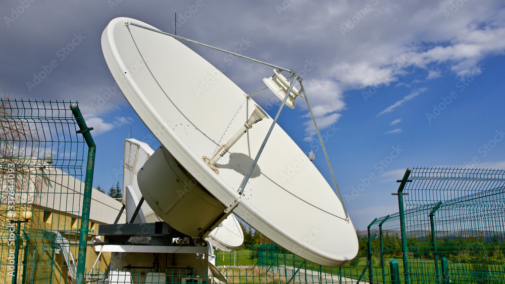 Great satellite dish. TV and radio broadcast antenna. Night vision ...