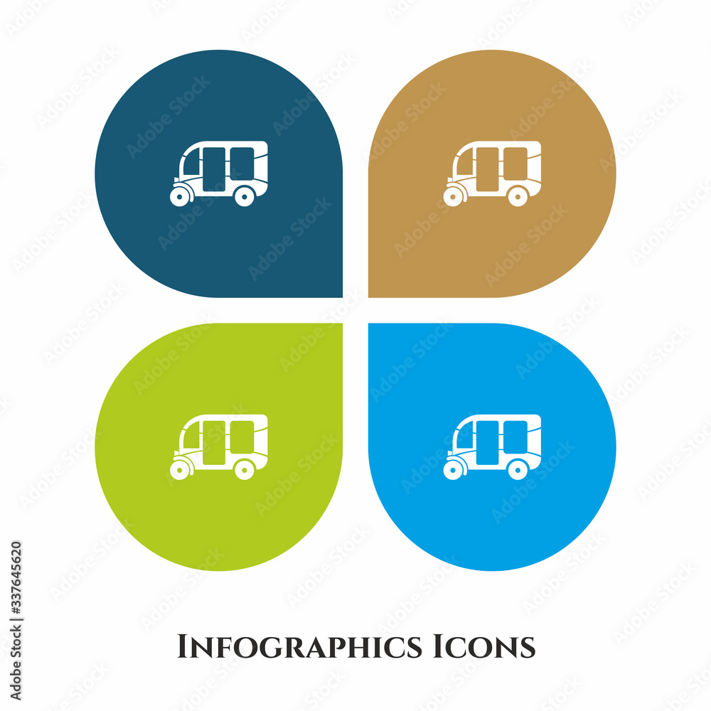 Three Wheeler Auto Vector Illustration icon for all purpose. Isolated ...