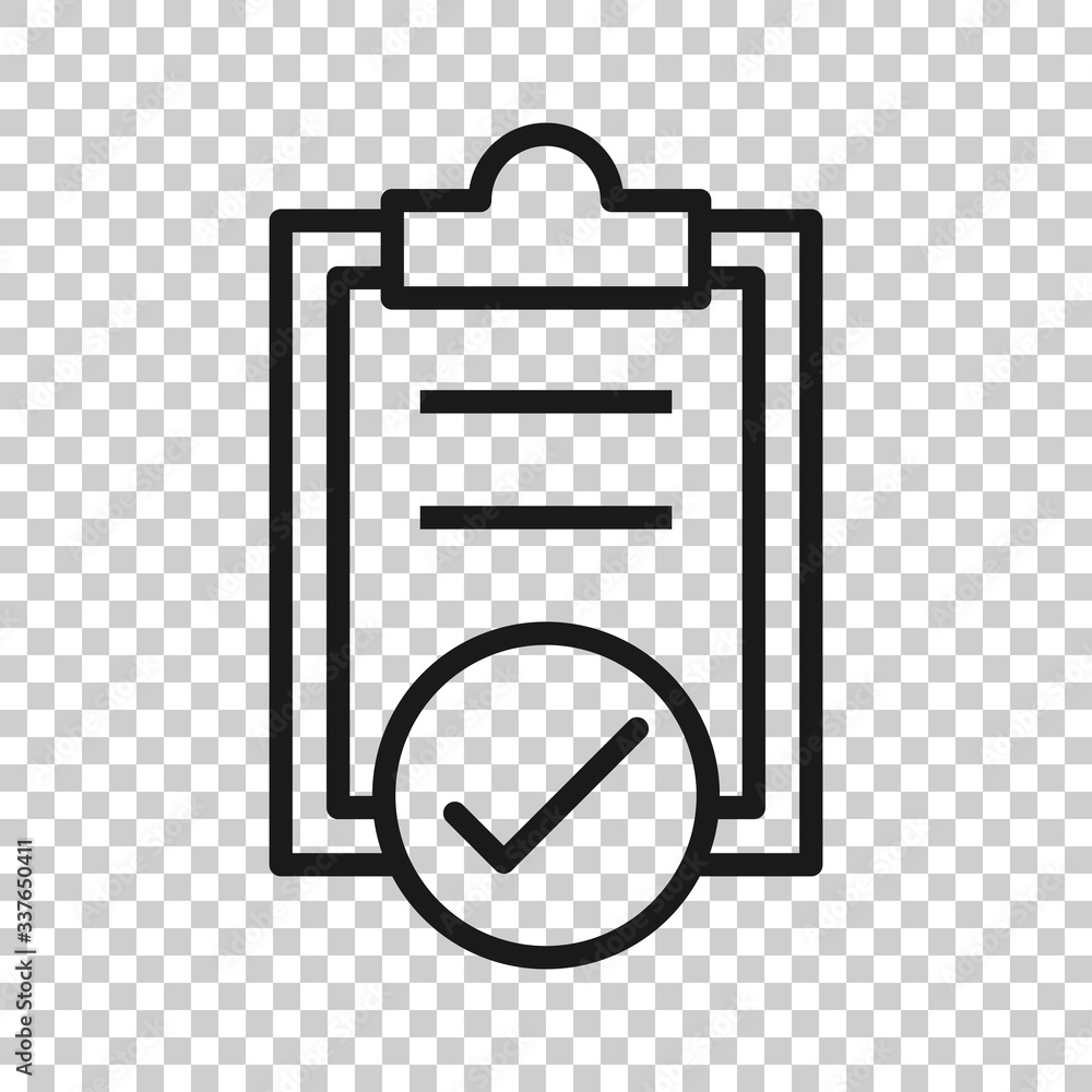 To do list icon in flat style. Document checklist vector illustration ...