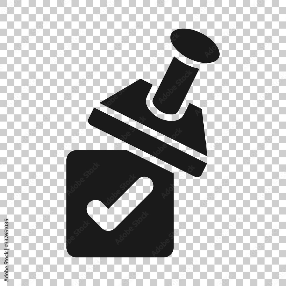 Approve stamp icon in flat style. Accept check mark vector illustration ...