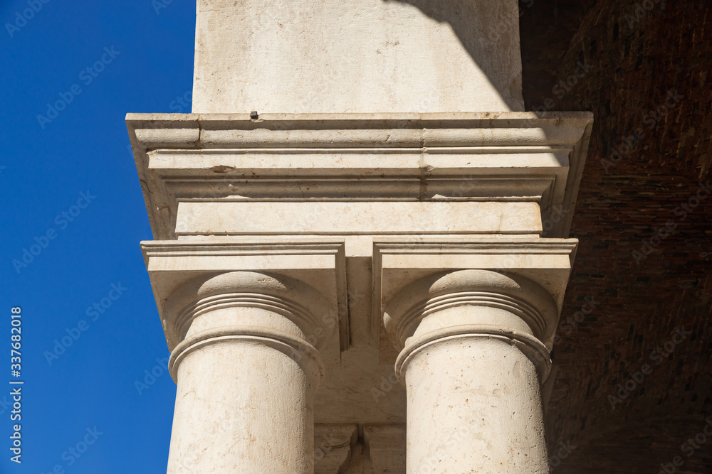 Stockfoto On the ground floor of the Palladian Basilica of Vicenza, the ...