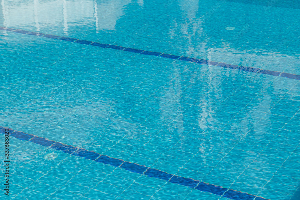 Pool background with copy space. Swimming pool during sunny day. Stock ...