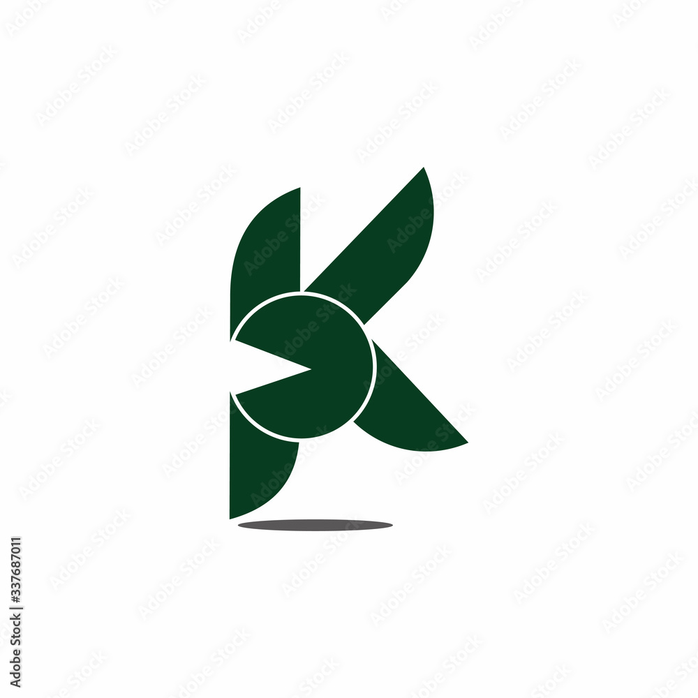 letter k curves circle chart abstract symbol logo vector Stock Vector ...
