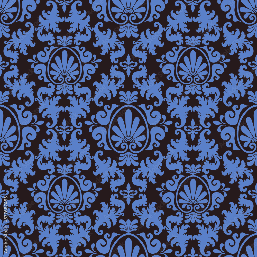 Damascus seamless background. Ancient ornament, Wallpaper, fabric or ...