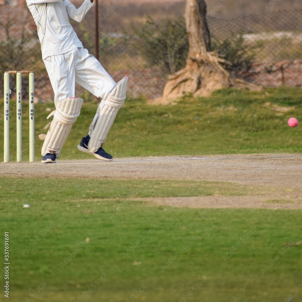 Cricket Field With Players