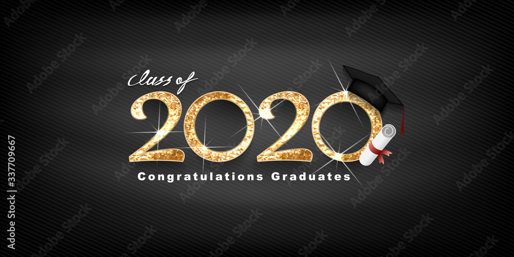 Class of 2020 Vector text for graduation gold design, congratulation ...