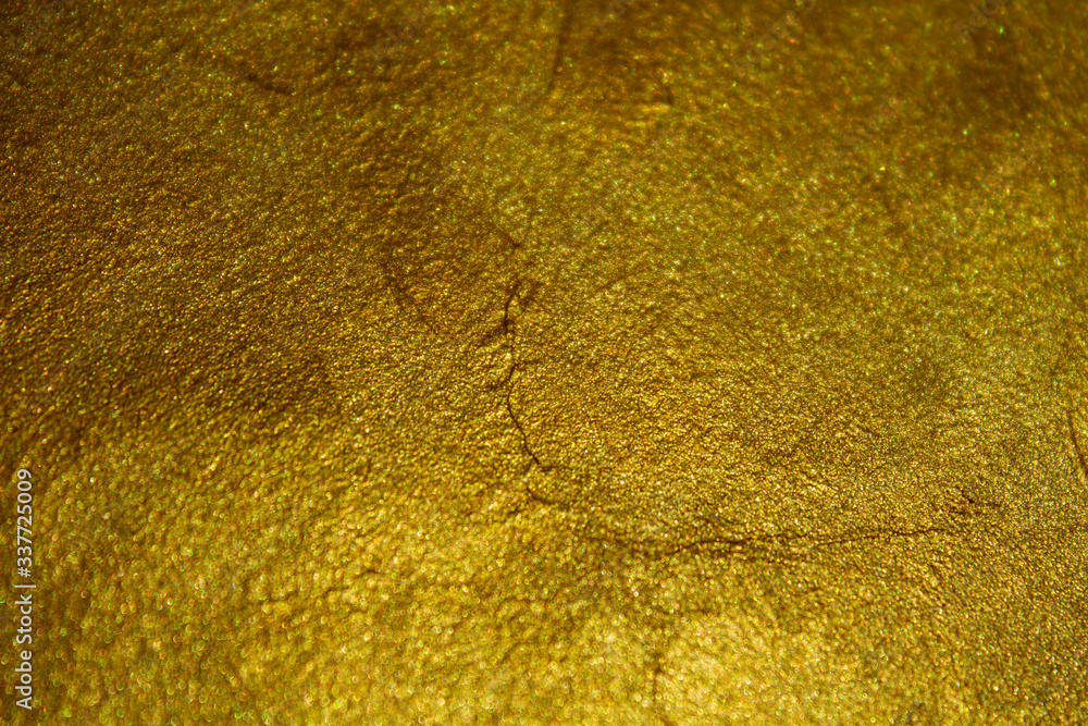 Blurred shining Golden texture acrylic paint on cardboard. Hand drawing ...