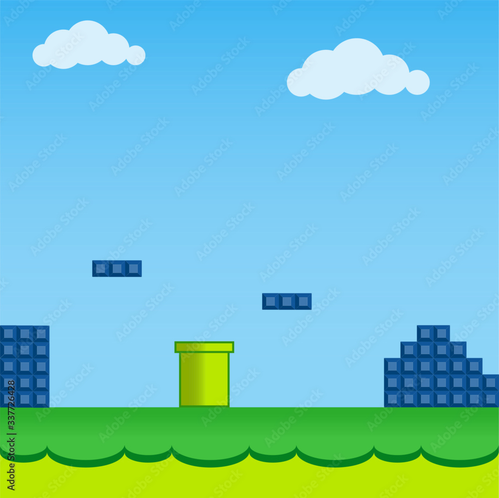 The famous retro mario game. Vector illustration. Stock Vector | Adobe ...