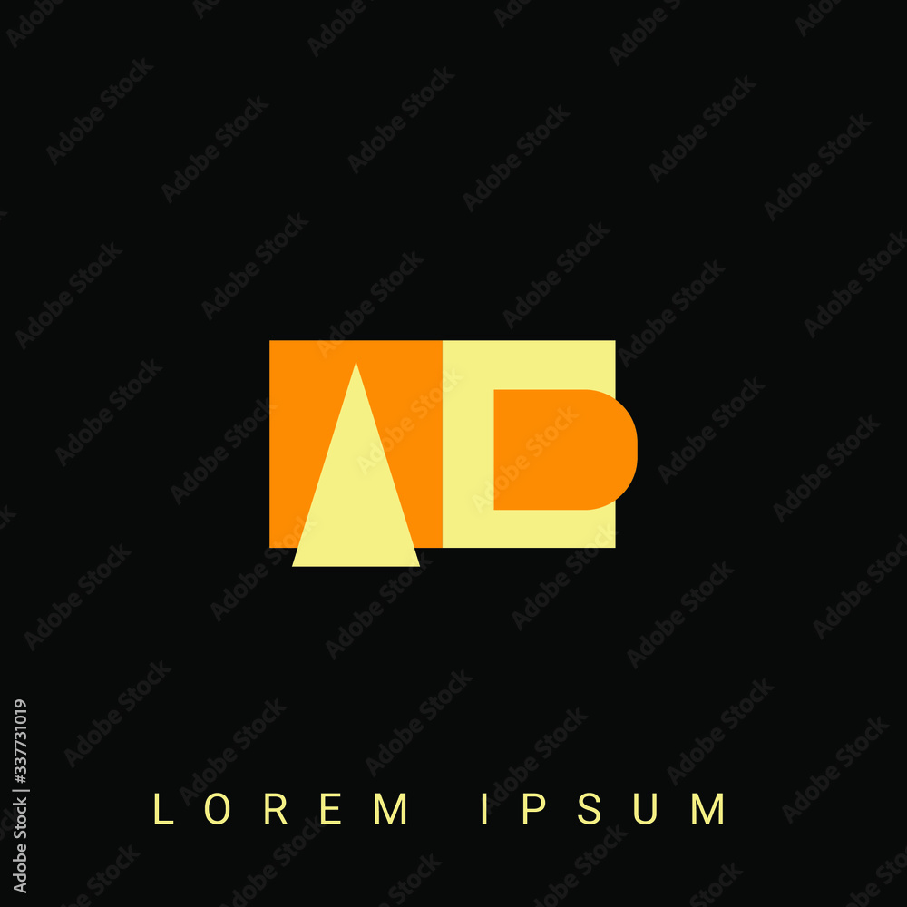 Modern creative shaped AD, DA, A, D logo. Initial Logo Designs Templete ...