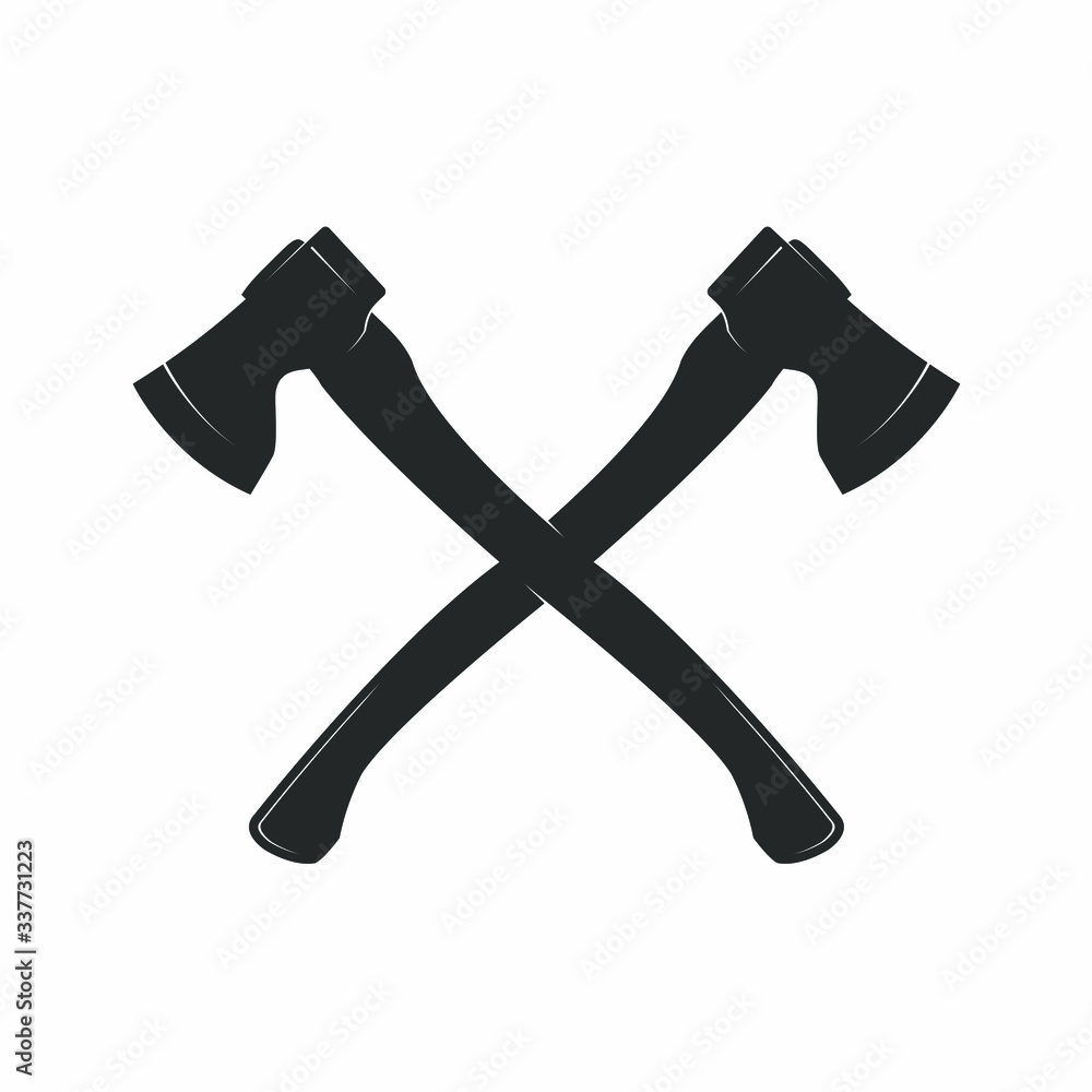 Crossed Axes Vector Illustration Stock Vector | Adobe Stock