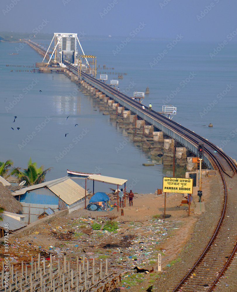 Pamban Bridge is a railway bridge which connects the town of Mandapam ...