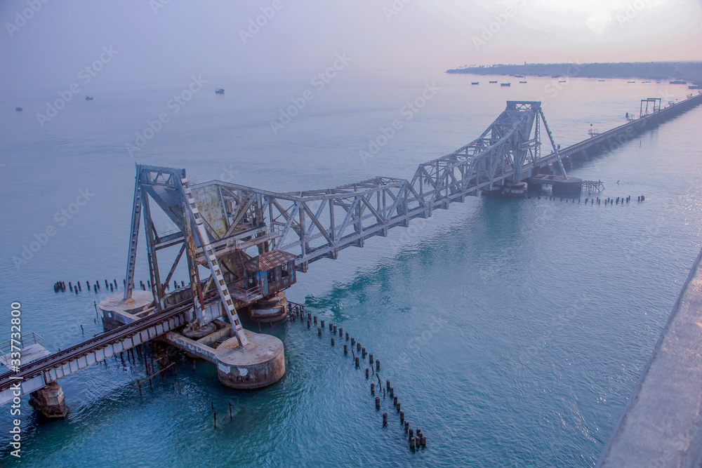 Pamban Bridge is a railway bridge which connects the town of Mandapam ...