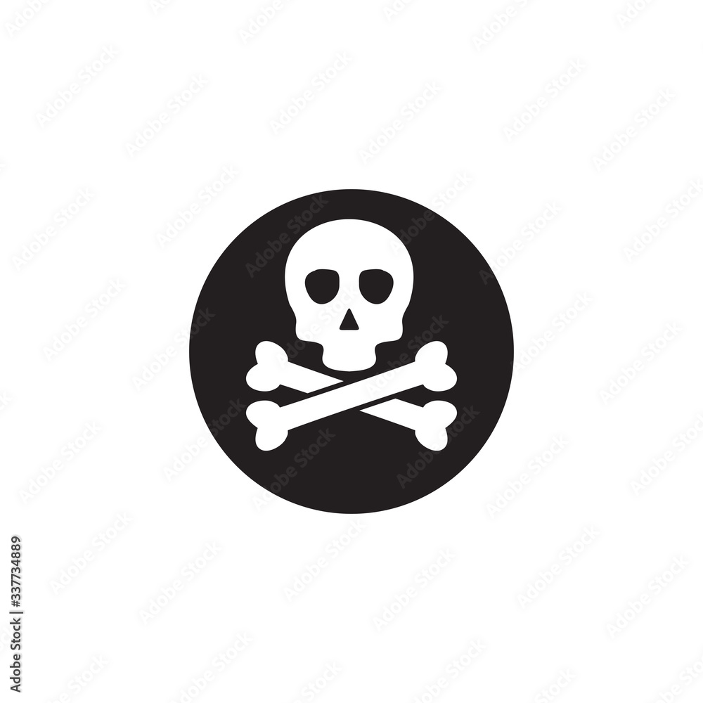 Poison symbol lgoo design with using skull and cross bones icon ...
