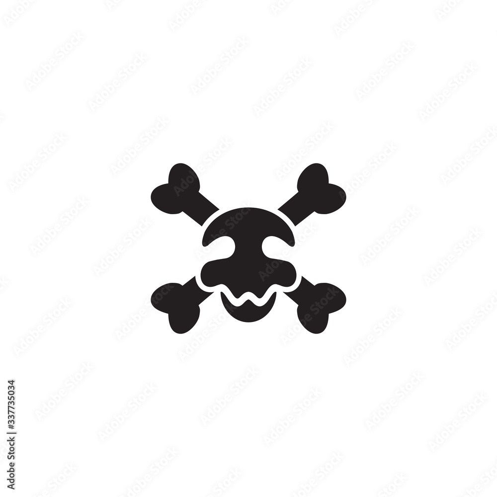 Poison symbol lgoo design with using skull and cross bones icon ...