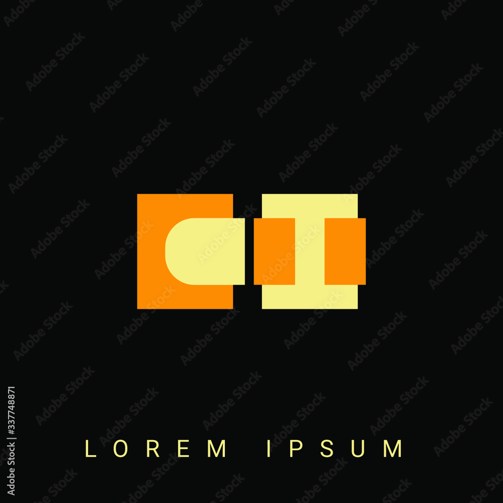 Modern creative shaped CI, IC, C, I logo. Initial Logo Designs Templete ...