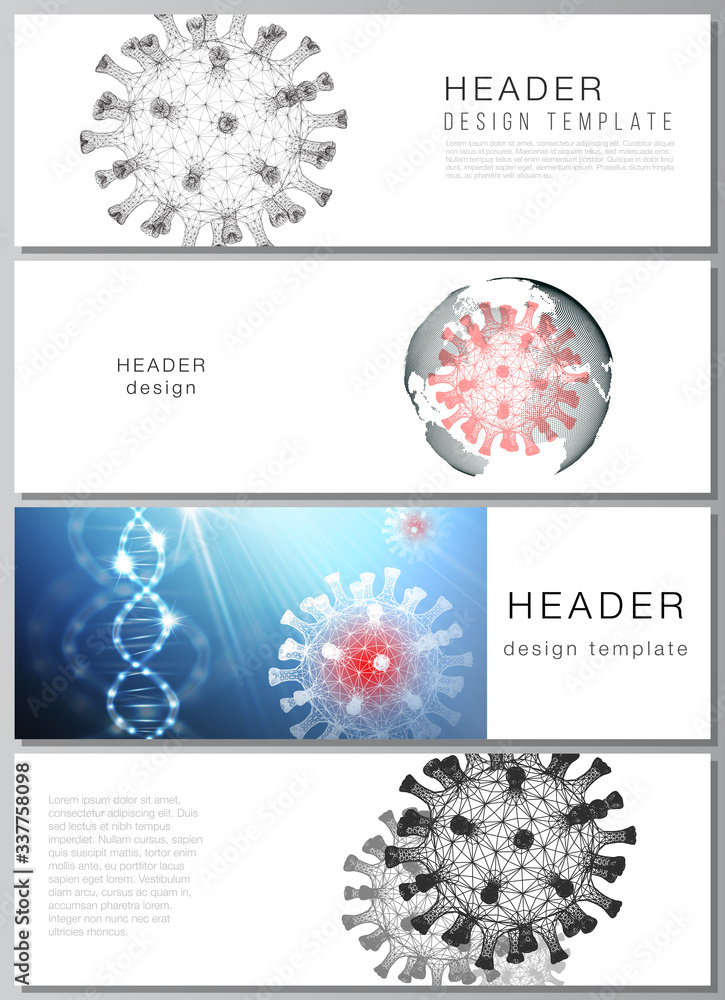 Vector layout of headers, banner design template for website footer ...