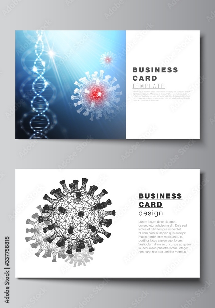 Vector layout of two creative business cards design templates ...