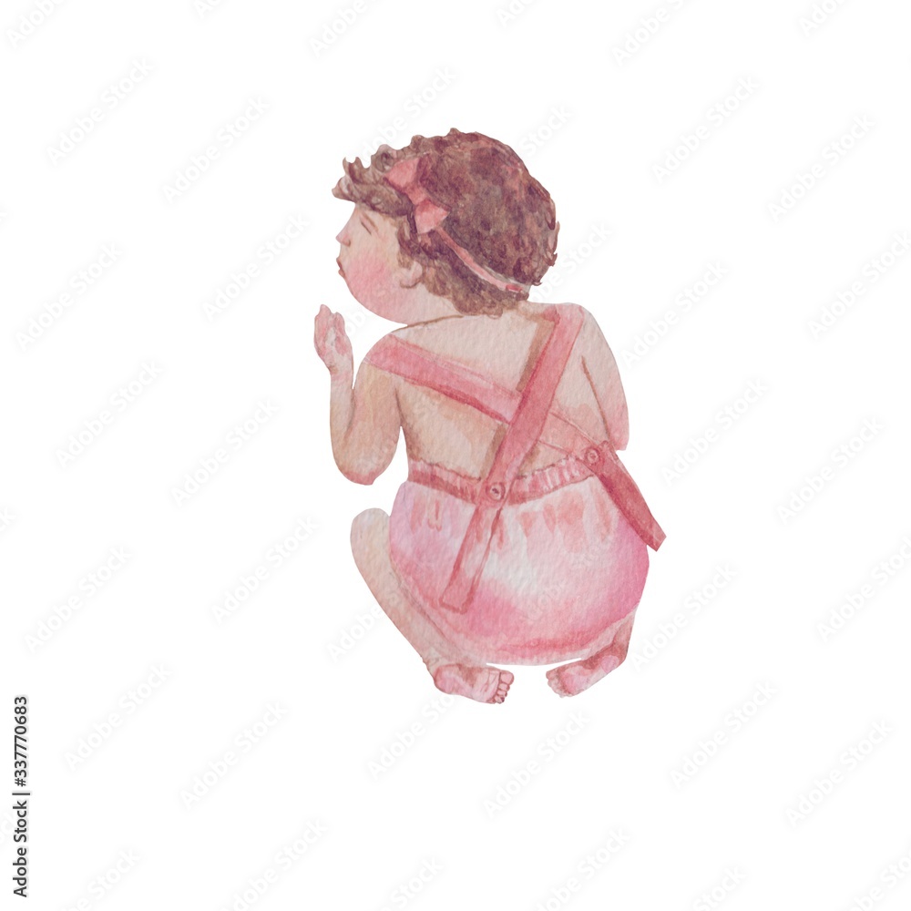 Realistic sleeping girl.Healthy leeping,little girl, baby shower ...