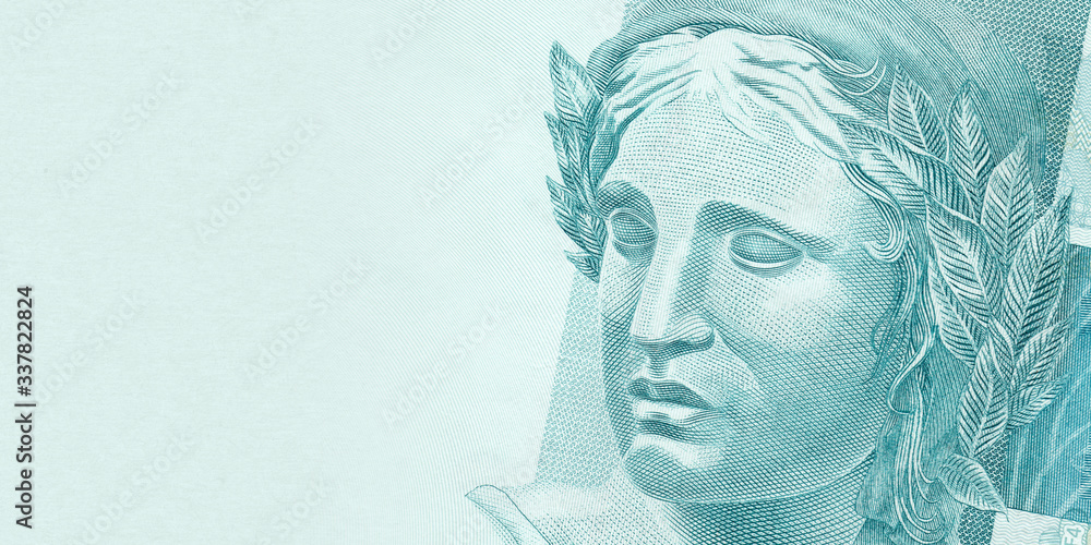 Brazilian Real - BRL currency. One hundred reais face template for ...