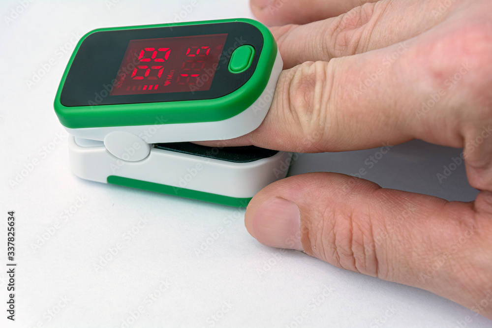 Pulse Oximeter portable digital device to measure person's oxygen ...