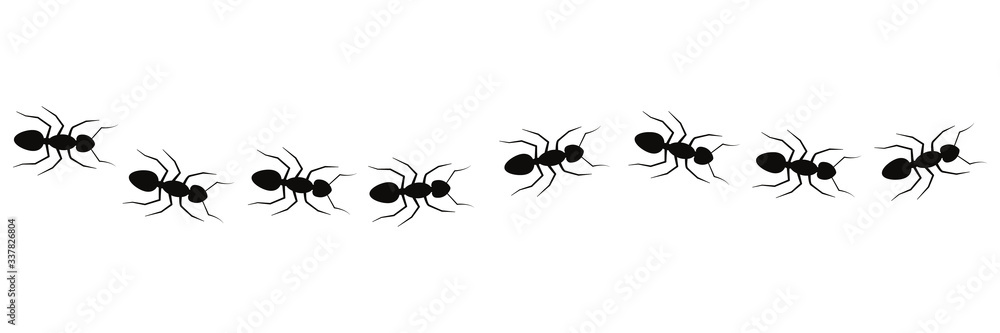 Line of working ants vector illustration isolated on white Stock Vector ...