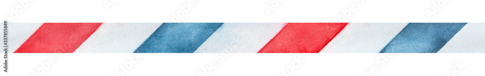 Seamless line of red and blue postal border. Symbol of air mail ...