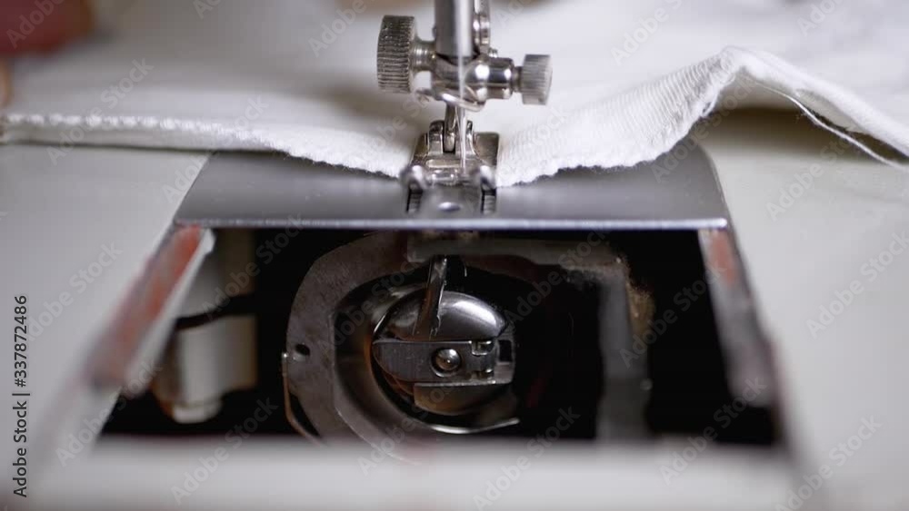 Mechanism of Operation of the Sewing Machine. Shuttle Hook System. Slow ...