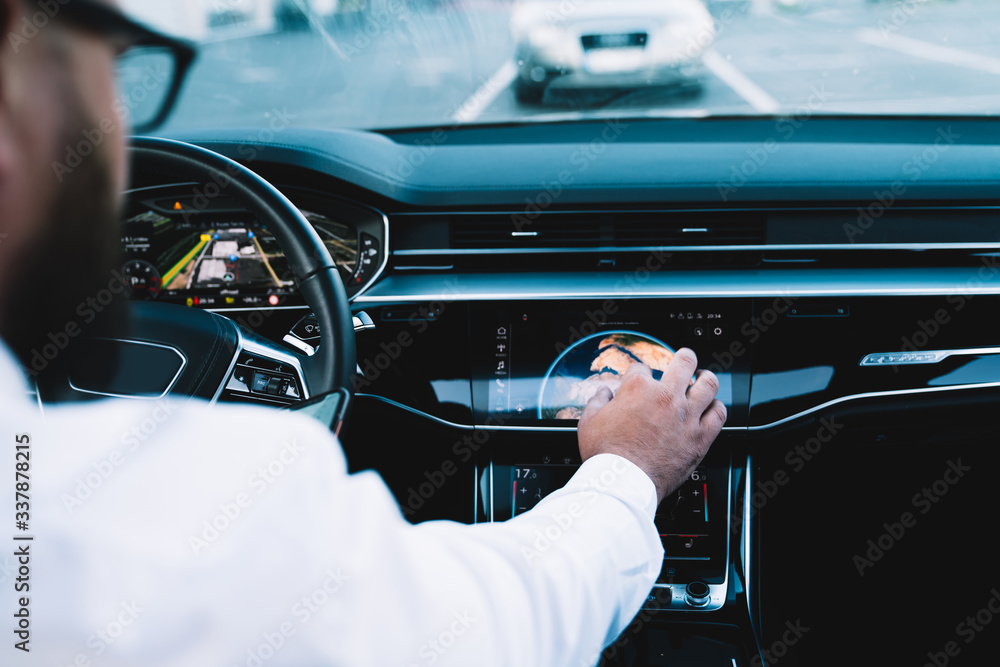 Iot system using during automotive steering in contemporary car, man ...