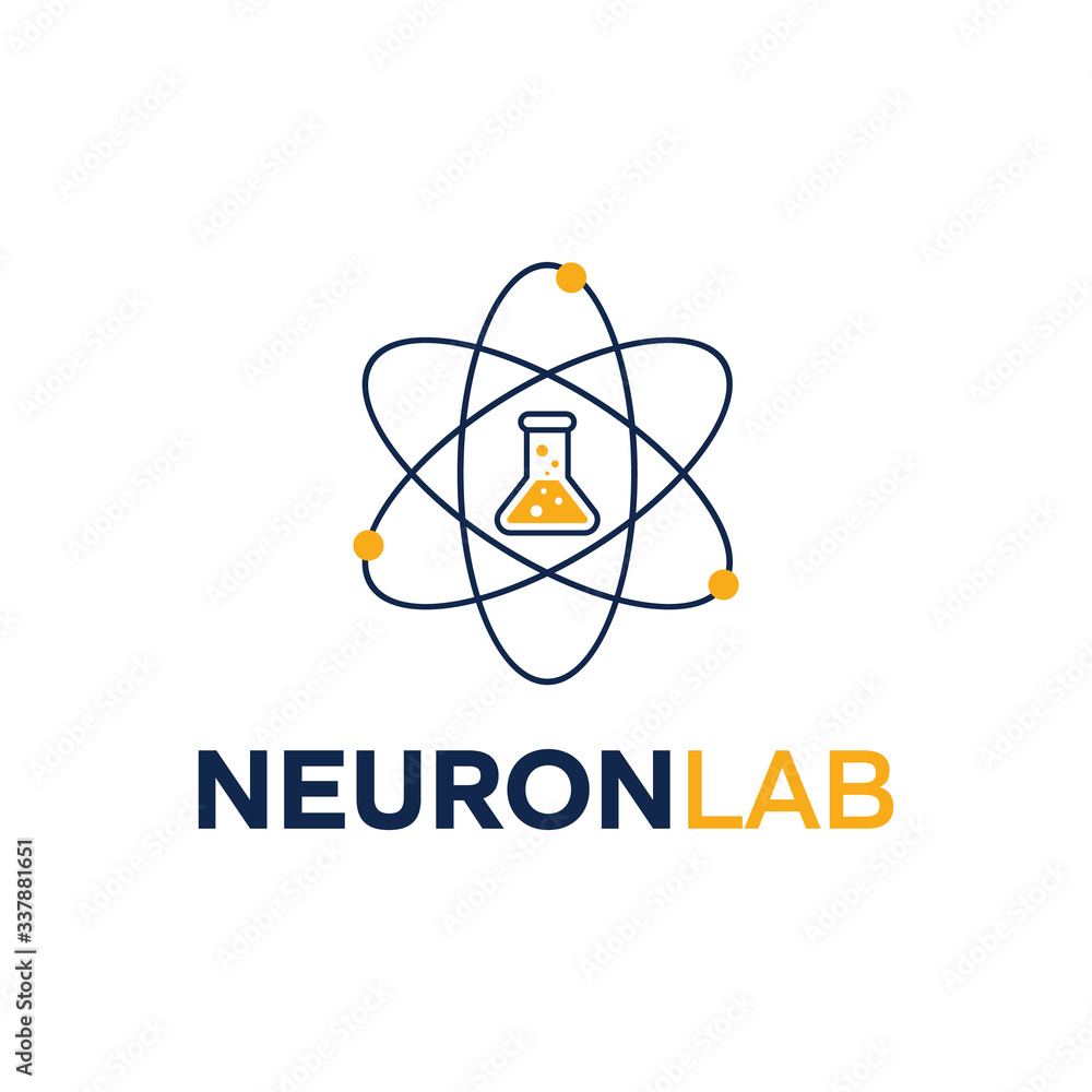 Simple Neuron Lab Cell Brain Science Biology Logo Industry Pharmacy ...