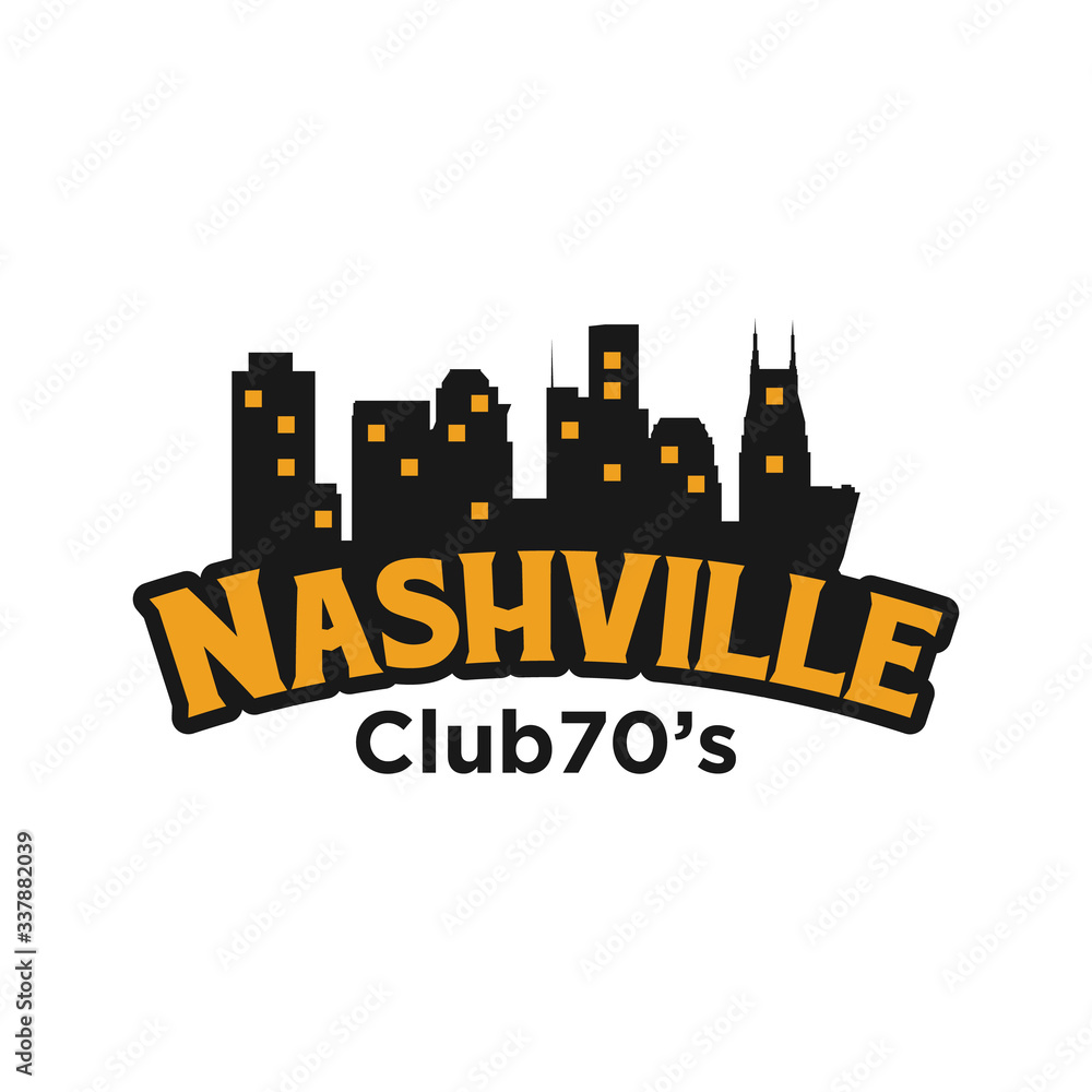 Nashville Club 60s Logo Design Bar Night Club Stock Vector | Adobe Stock