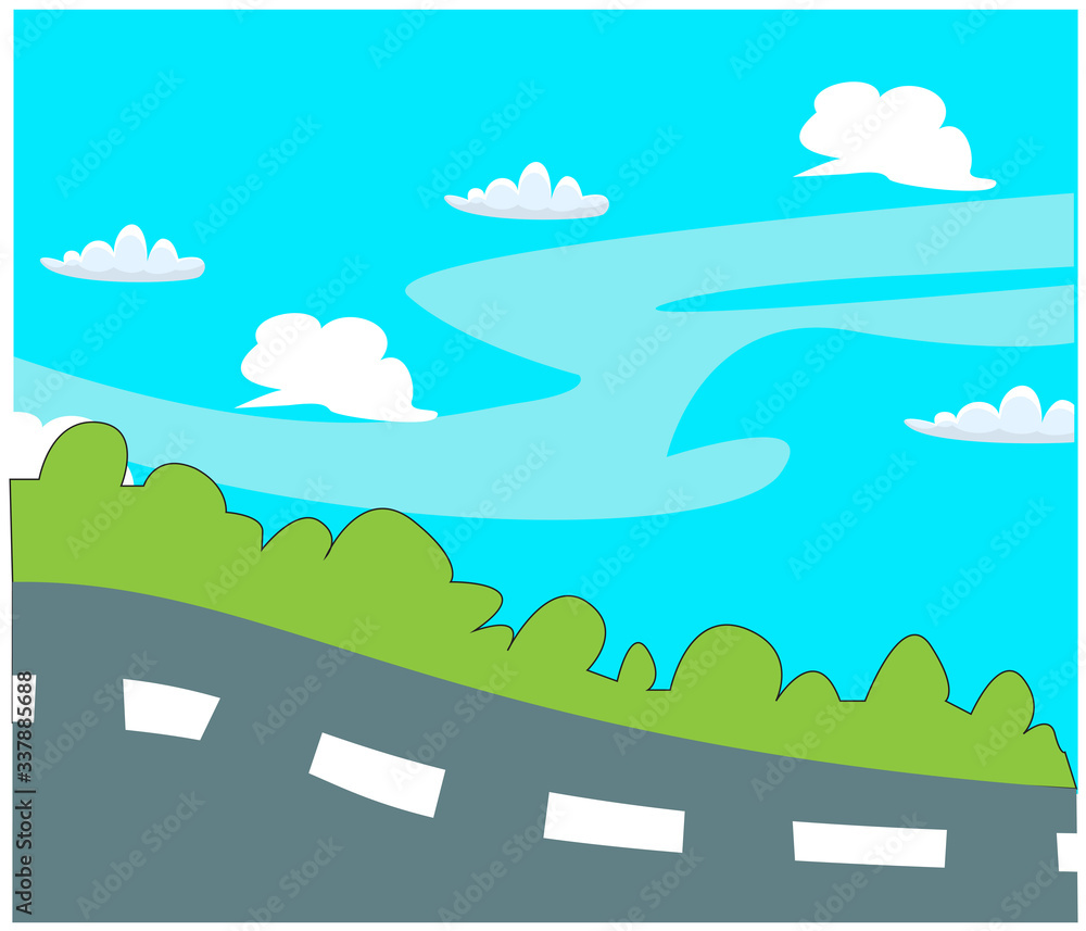 cartoon game background nice with road ,cartoon background blue sky ...