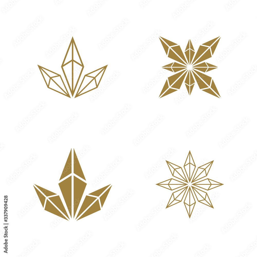 Set of Diamond logo design vector template. Creative Diamond on white ...