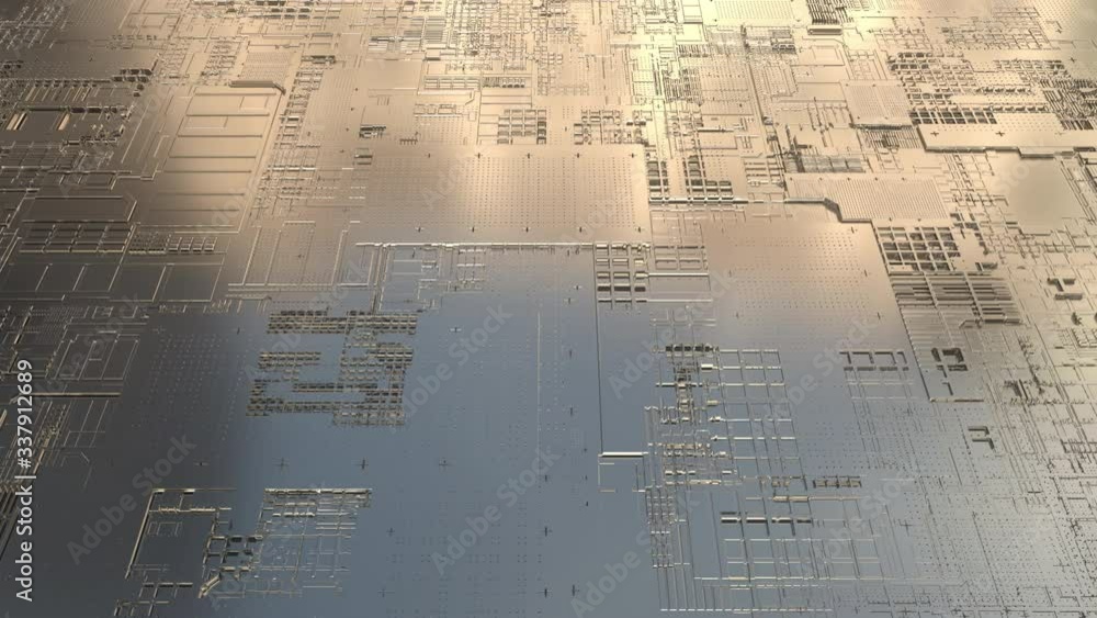 Circuit Board Eletronic Realistic Animation Loop.3D rendering. Stock ...