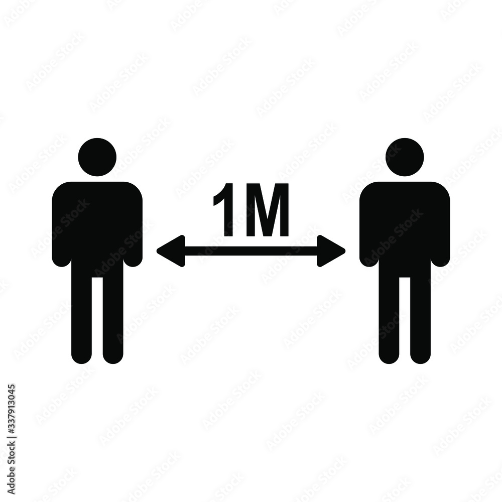 Keep distance sign isolated on white background. Coronovirus epidemic ...