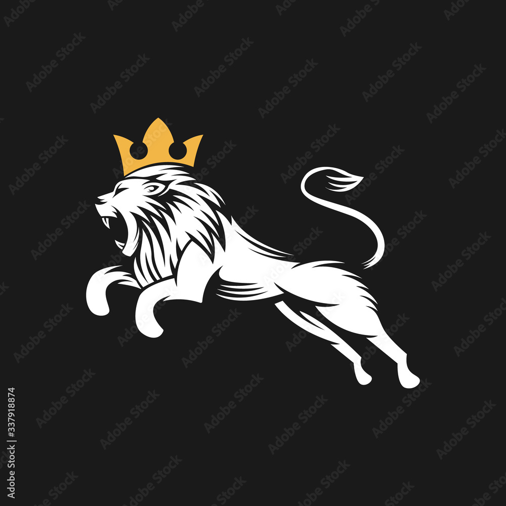 Roaring Lion Logo Vector Design Illustrator. Luxury Roaring Lion Head ...