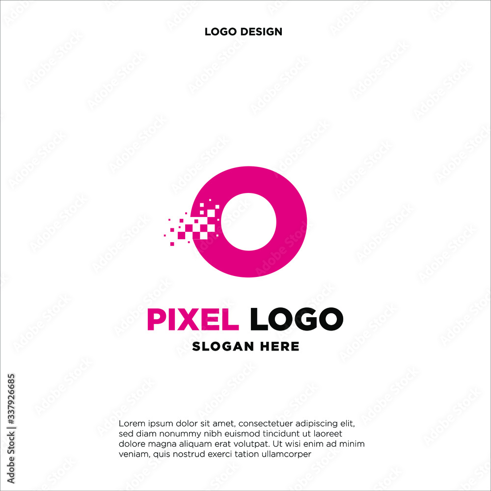 O Letter pixel logo design modern template Stock Vector | Adobe Stock