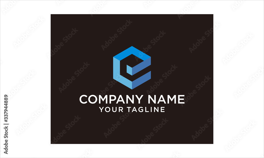 LETTER E HEXAGON LOGO DESIGN CONCEPT Stock Vector | Adobe Stock