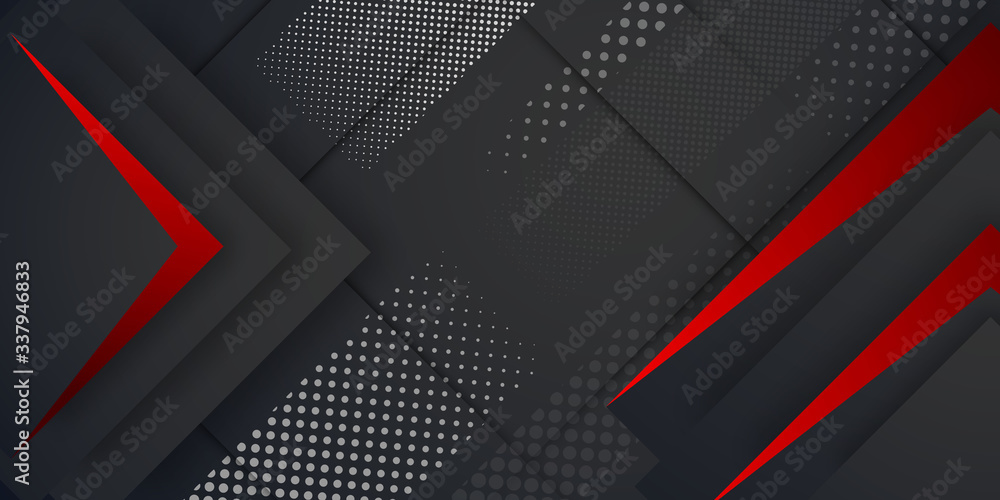 Abstract black and red pattern and background poster with dynamic waves ...