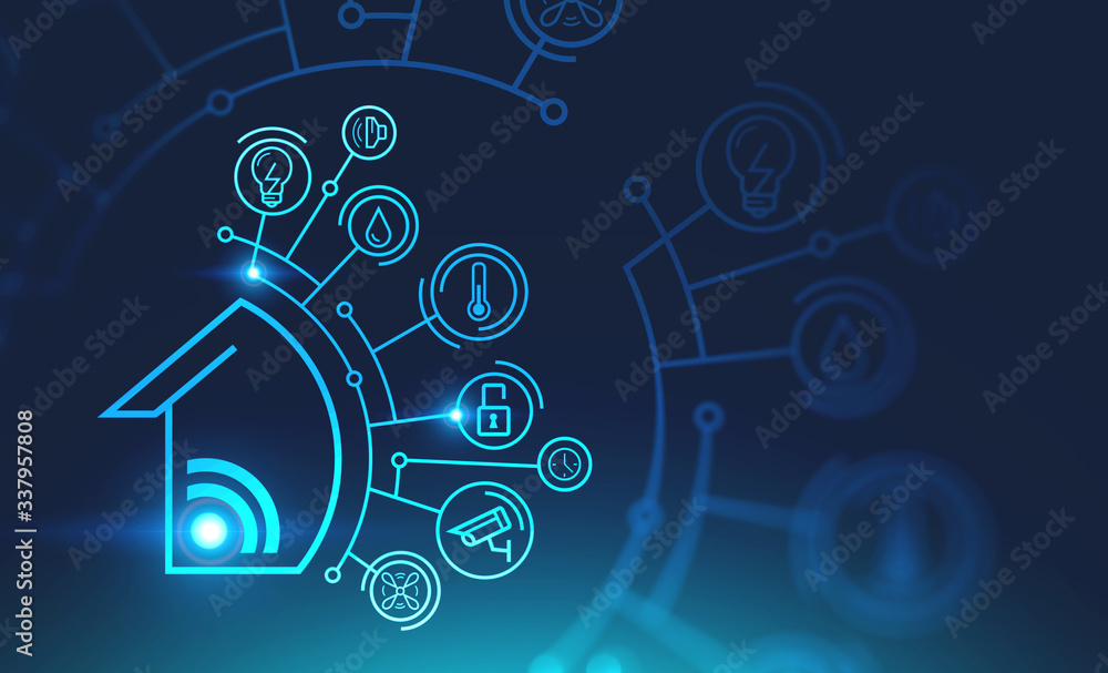 Futuristic smart home interface background Stock Photo | Adobe Stock