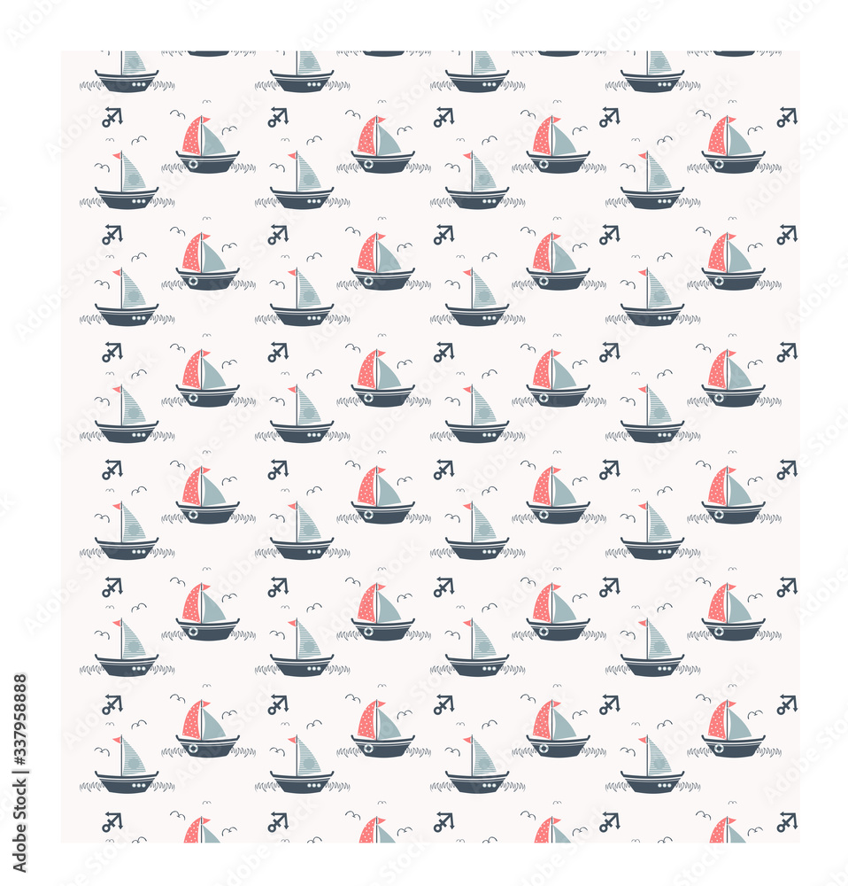 ships sailboats pattern background stock vector. boat pattern ...