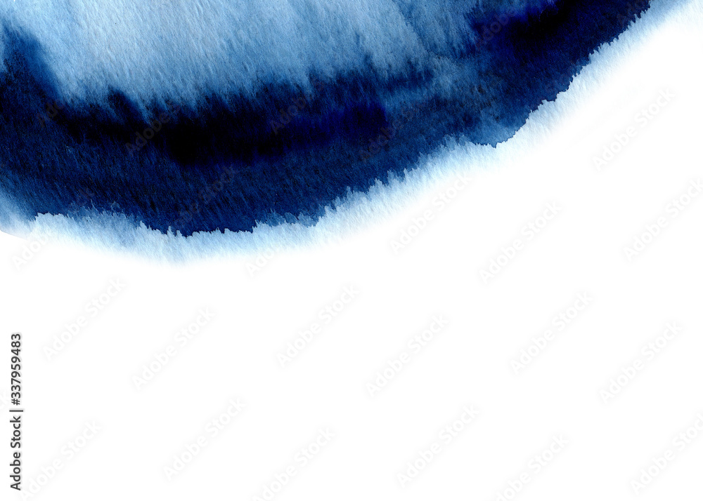 Abstract Watercolor paint background by azure color blue and indigo ...