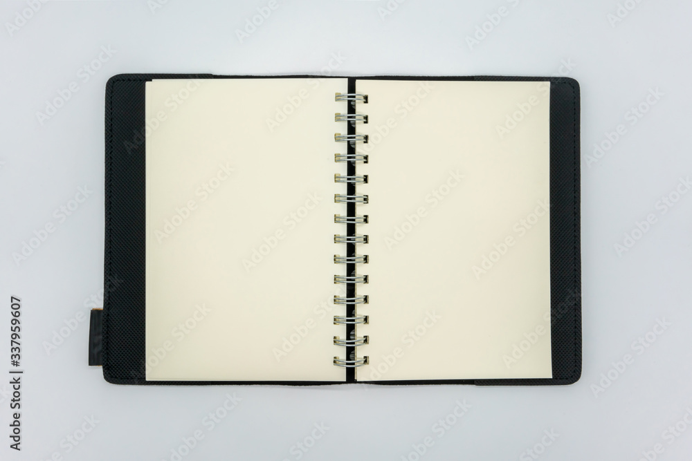 Black leather pocket notebook or sketchbook isolated on white Stock ...