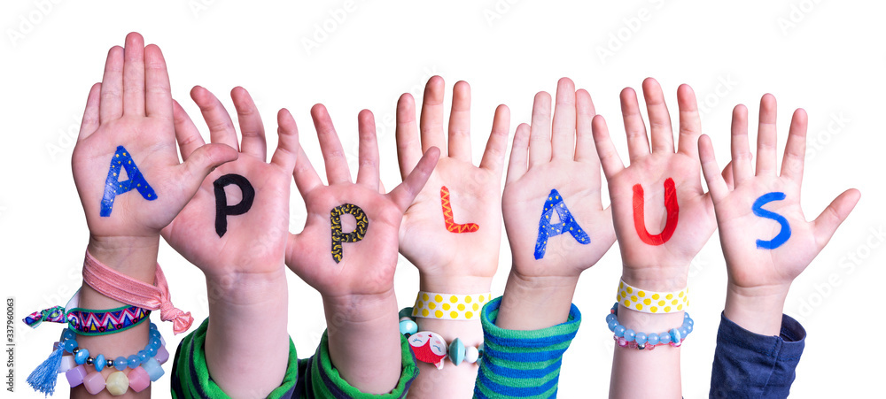Children Hands Building Colorful German Word Applaus Means Applause ...