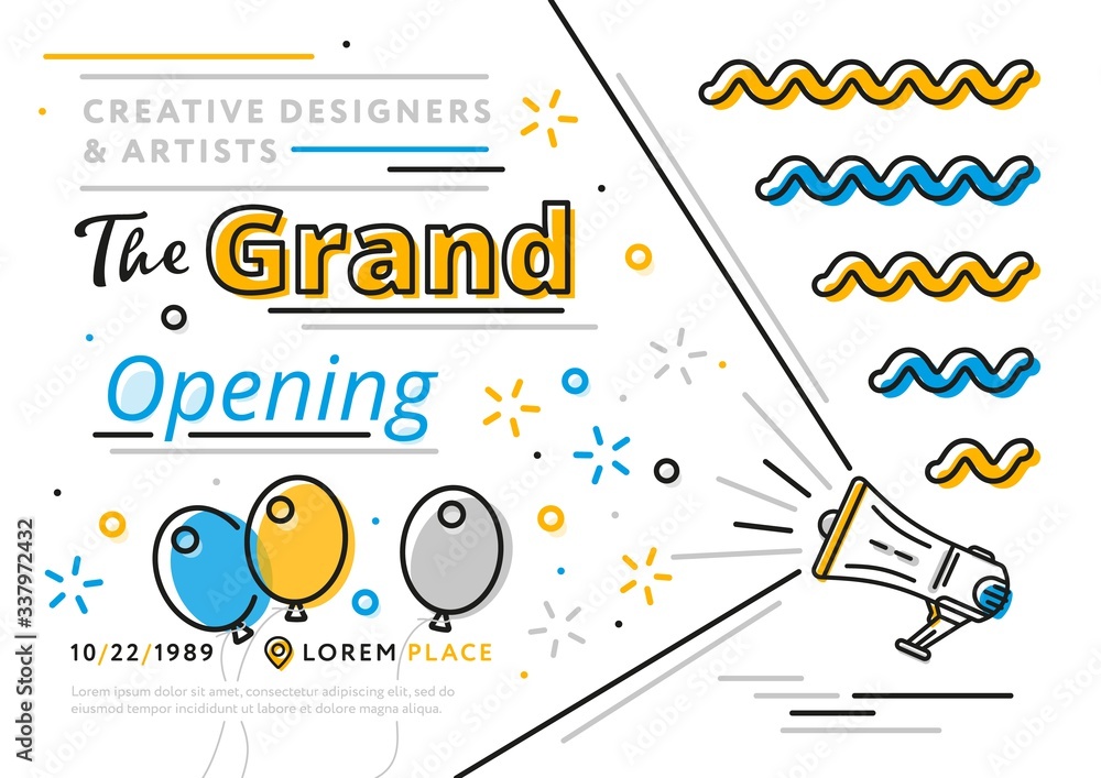 Grand opening. Event flyer template of grand opening celebration ...