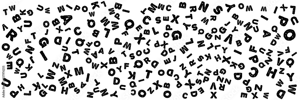 Random pattern with words letter alphabet background. Vector ...