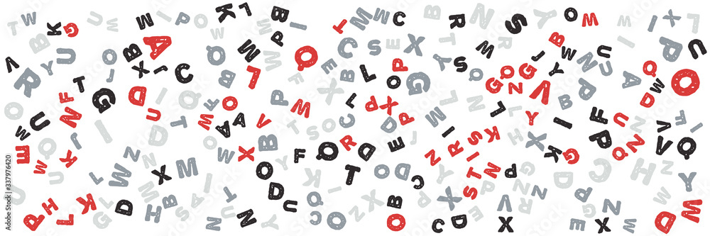 Random pattern with words letter alphabet background. Vector ...